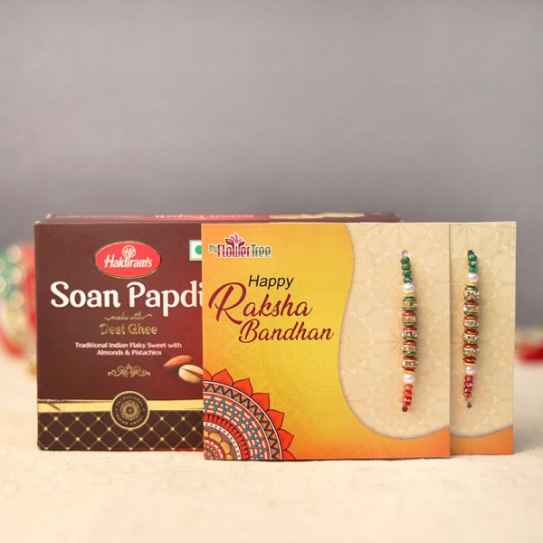Soan Papdi Designer Pearl Rakhi- MyFlowerTree