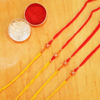 Buy Set of 4 Rakhis online | Send pairs of 4 Rakhi - MyFlowerTree