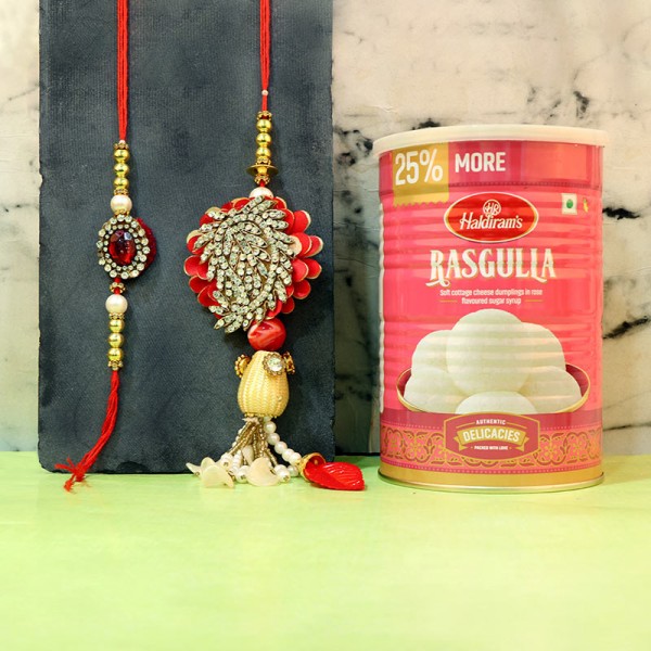 Traditional Pearl Rakhi N Rasgulla- MyFlowerTree