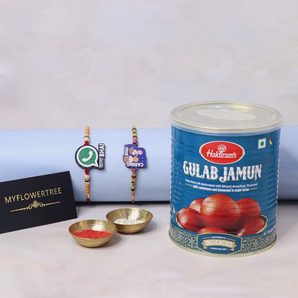Set Of 2 Rakhi N Gulab Jamun- MyFlowerTree